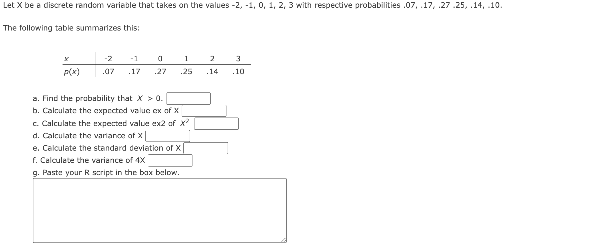 Solved Let X be a discrete random variable that takes on the | Chegg.com