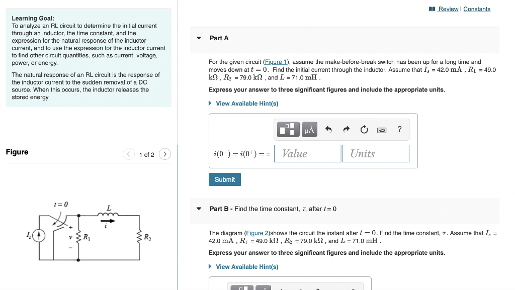 Solved Review Constants Part A Learning Goal: To analyze an | Chegg.com