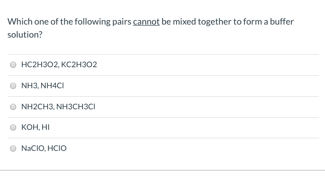 Solved Which one of the following pairs cannot be mixed | Chegg.com