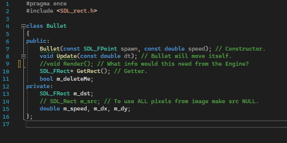 Solved I am making a C++ space shooter game but I'm having | Chegg.com