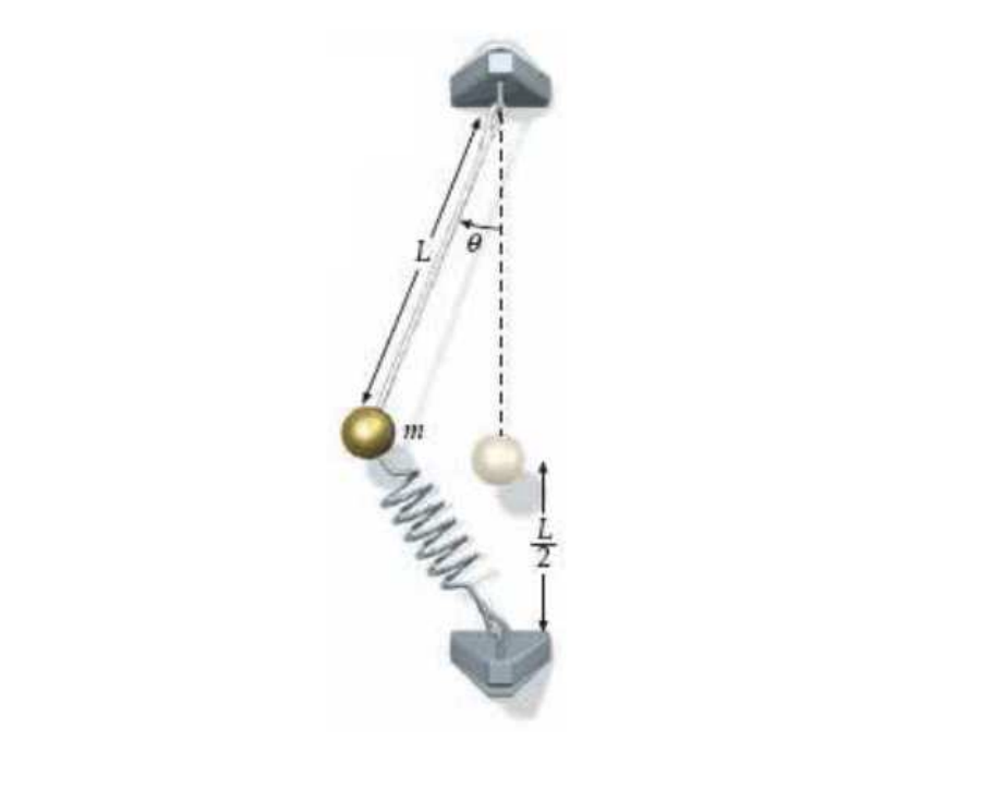 Solved A pendulum is suspended from the ceiling and attached | Chegg.com