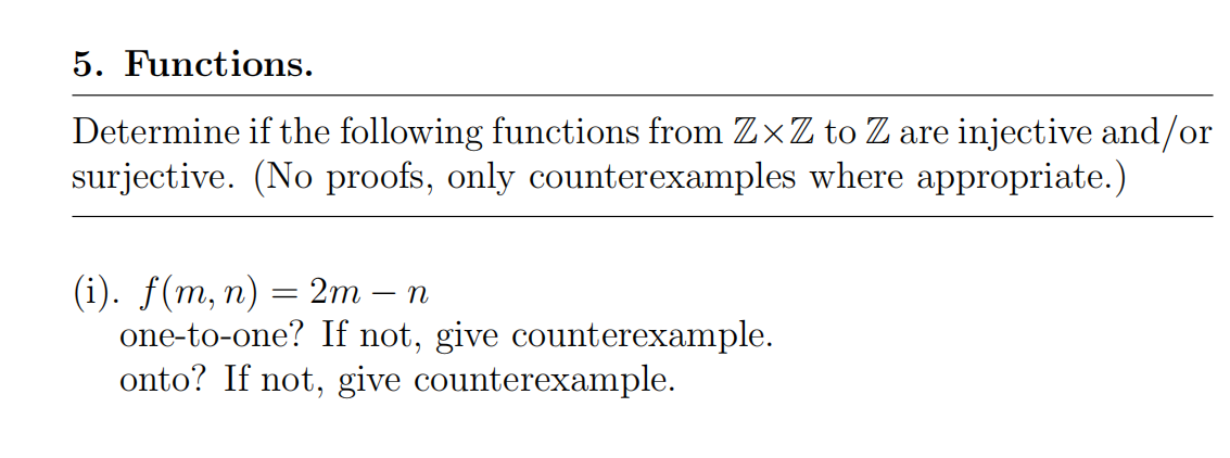 Solved 5. Functions. Determine if the following functions | Chegg.com
