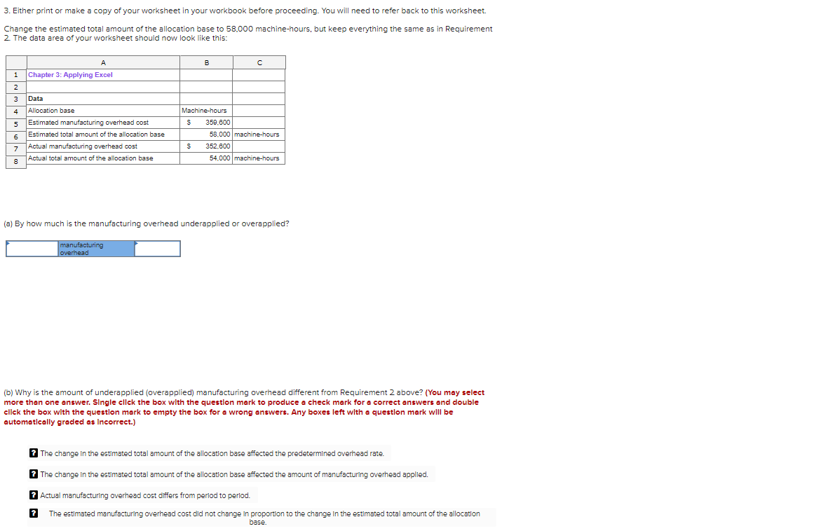 Solved Required Information Chapter 3: Applying Excel Step | Chegg.com