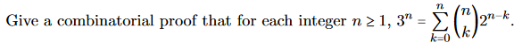 Solved Give a combinatorial proof that for each integer | Chegg.com
