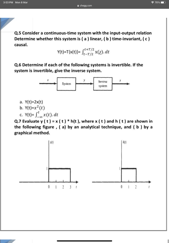 Solved 3:03 PM Mon 8 Mar 70% chegg.com Q.5 Consider a | Chegg.com