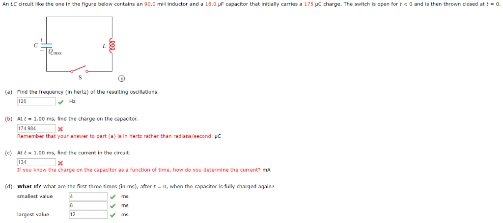 Solved An LC circuit like the one in the figure below | Chegg.com