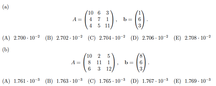 Solved 9. [2p] For the given matrix A and column vector b, | Chegg.com