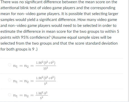 Solved There was no significant difference between the mean | Chegg.com