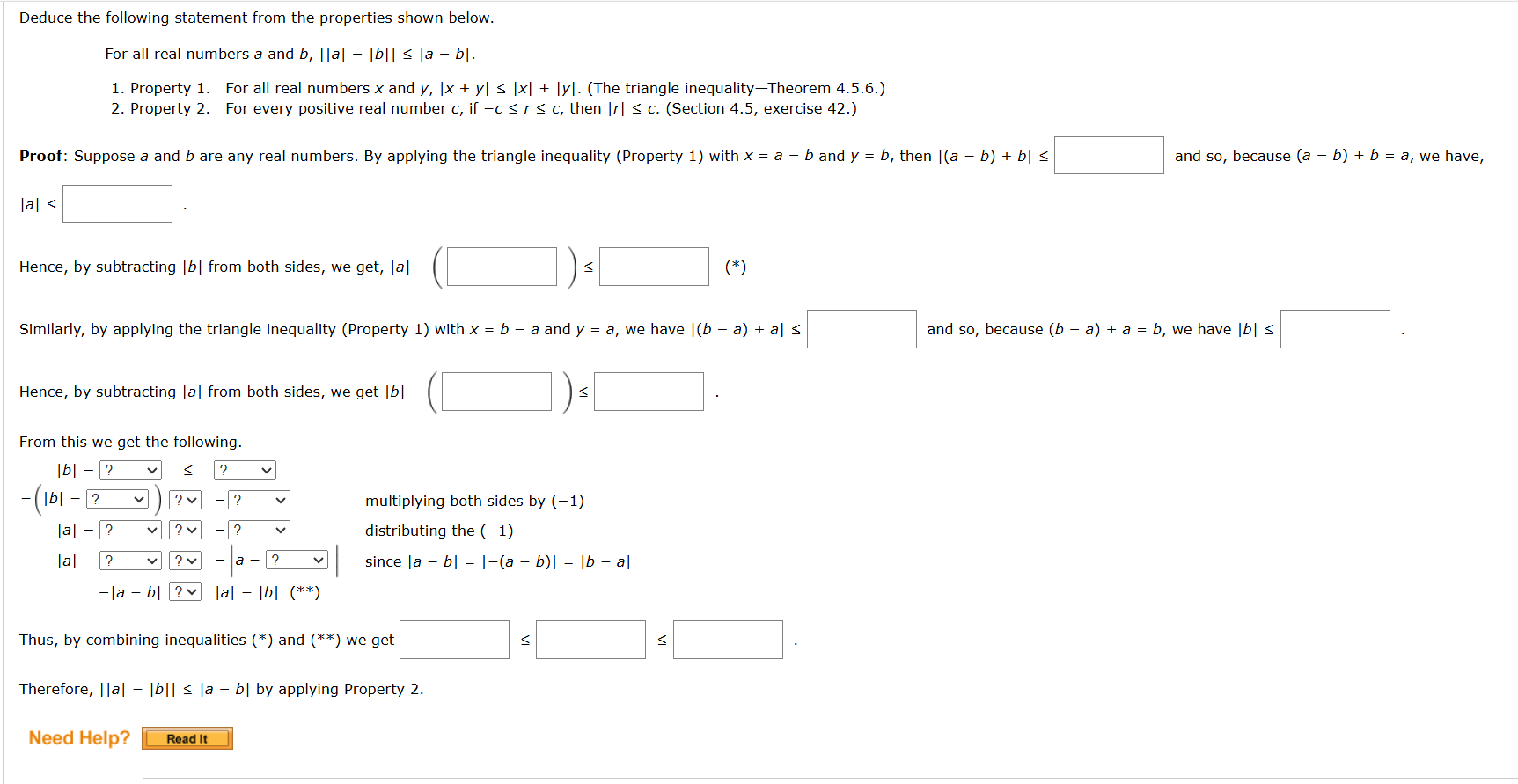 Solved Deduce the following statement from the properties | Chegg.com