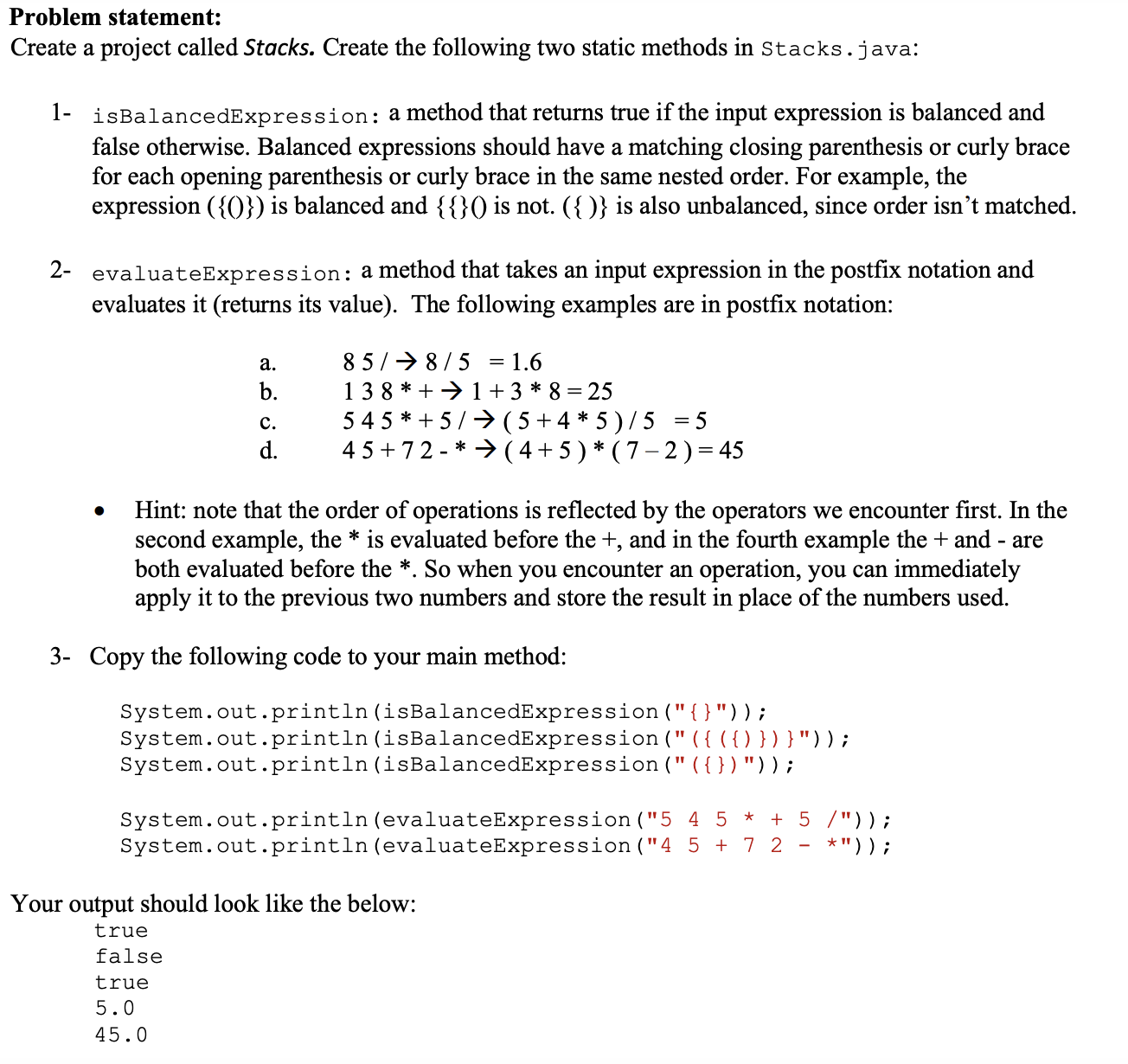 roblem statement: Create a project called Stacks. | Chegg.com