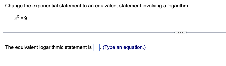 Solved Change the exponential statement to an equivalent | Chegg.com