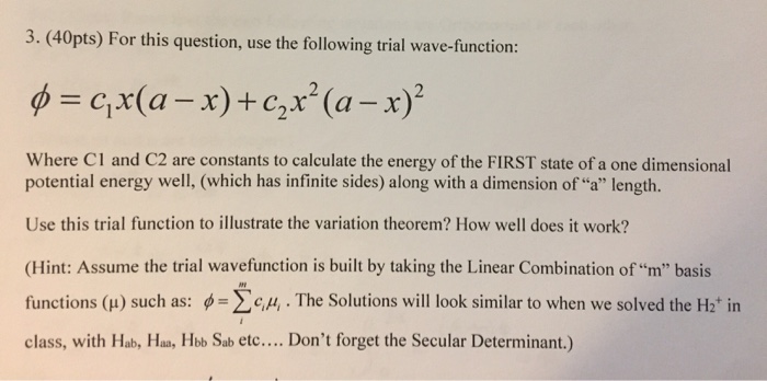 For This Question Use The Following Trial