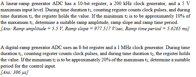 A linear-ramp generator ADC has a 10-bit register, a | Chegg.com