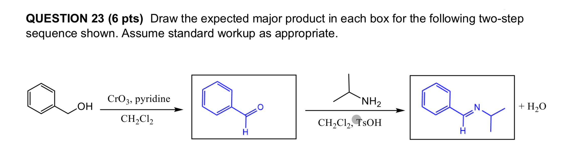 Solved QUESTION 23 (6 pts) Draw the expected major product | Chegg.com