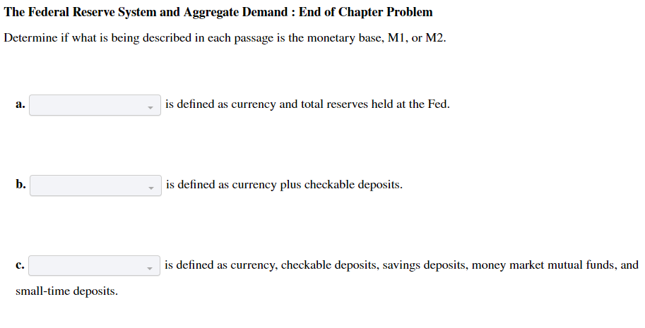 Solved The Federal Reserve System and Aggregate Demand : End | Chegg.com
