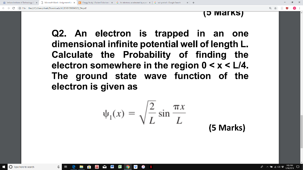 Solved DApdr Q2. An electron is trapped in an one | Chegg.com