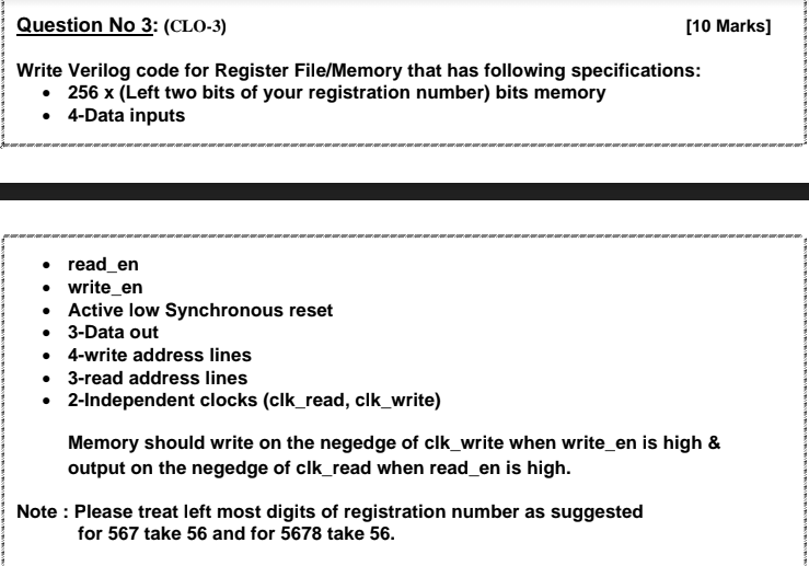 Solved My Registration No is 151 . so pleased solved | Chegg.com