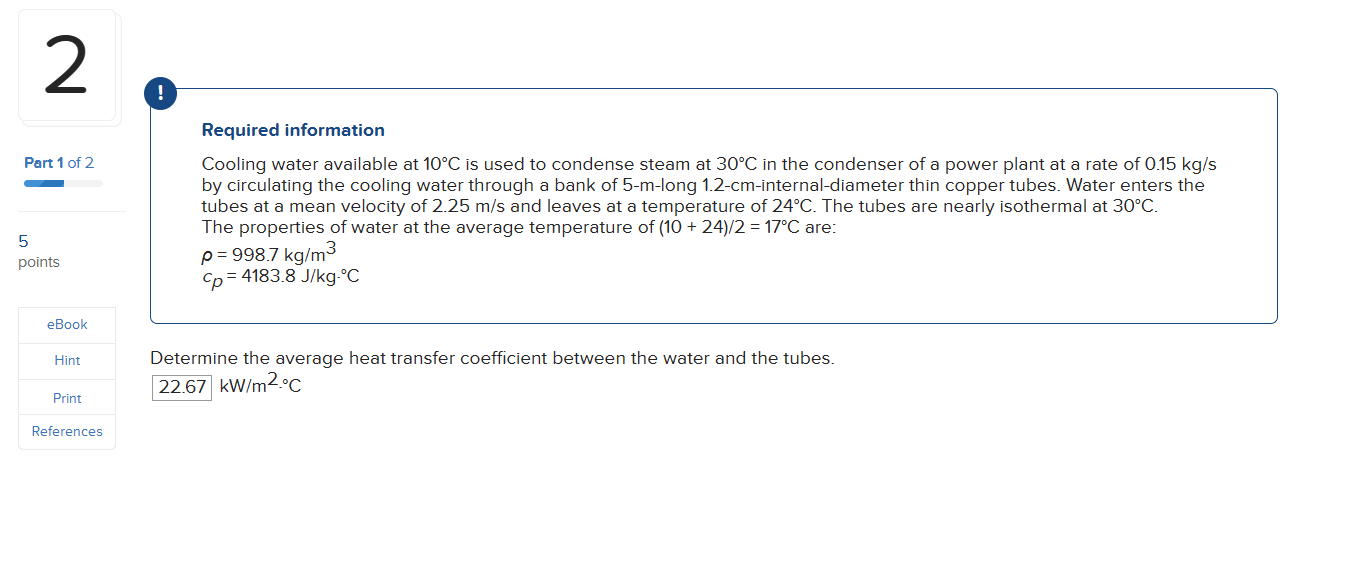 Solved Required information Cooling water available at 10∘C | Chegg.com