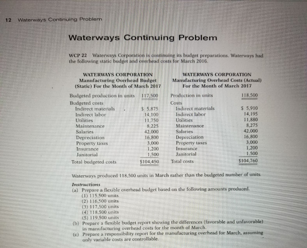 Solved 12 Waterways Continuing Problen Waterways Continuing | Chegg.com Solved 12 Waterways Continuing Problen Waterways Continuing | Chegg.com