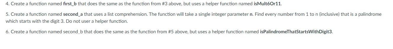 Solved 4. Create a function named first_b that does the same | Chegg.com