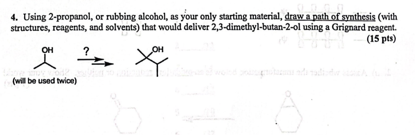 Using 2-propanol, or rubbing alcohol, as your only | Chegg.com