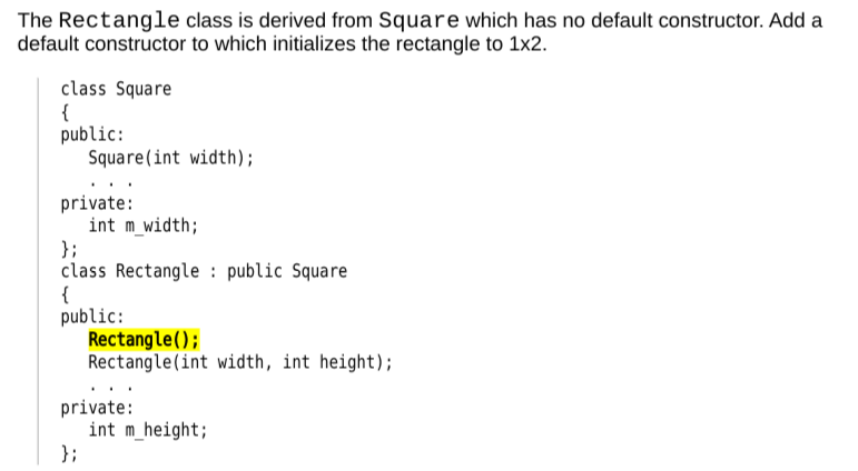 Solved The Rectangle Class Is Derived From Square Which Has 5046