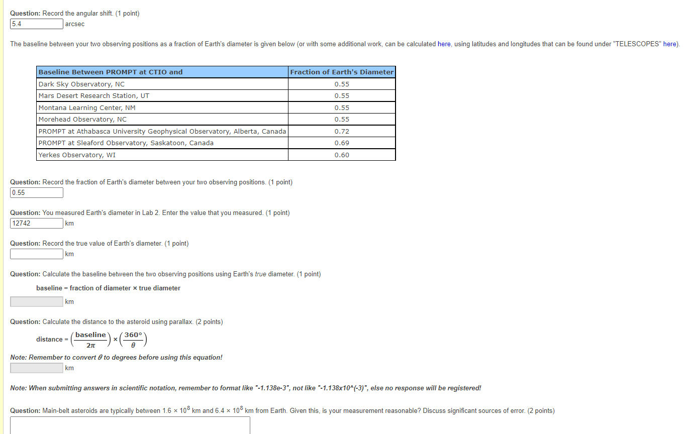 [Solved]: The baseline between your two observing positions