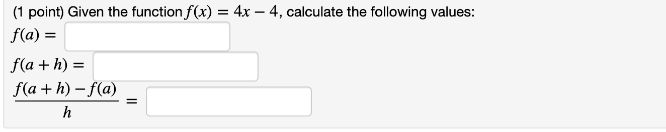 Solved (1 point) The domain of the function h graphed below | Chegg.com