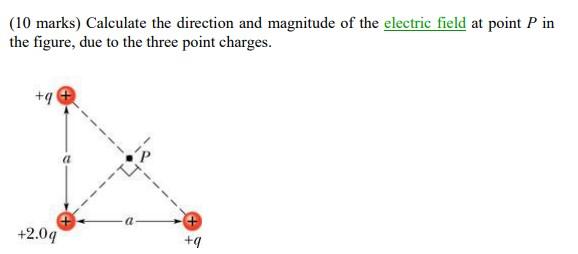 Solved (10 marks) Calculate the direction and magnitude of | Chegg.com