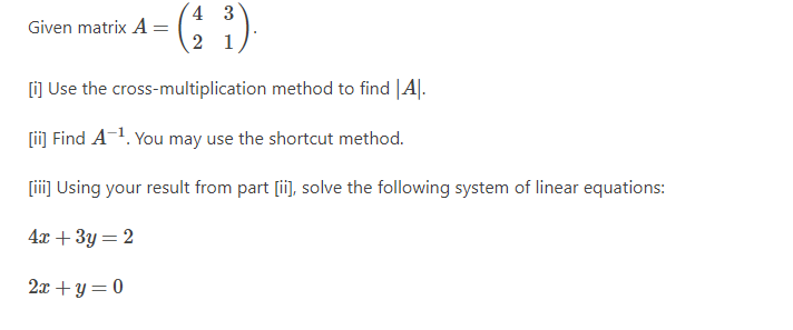 Solved 43 - (2³). 21 [i] Use the cross-multiplication method | Chegg.com