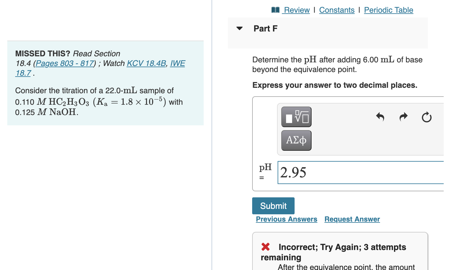 Solved 1 Review | Constants | Periodic Table Part F MISSED | Chegg.com