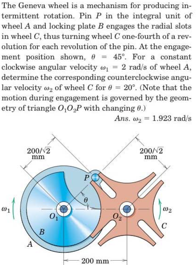 Solved The Geneva wheel is a mechanism for producing in- | Chegg.com