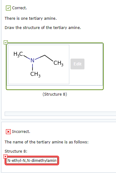 Solved Correct. There is one tertiary amine. Draw the | Chegg.com