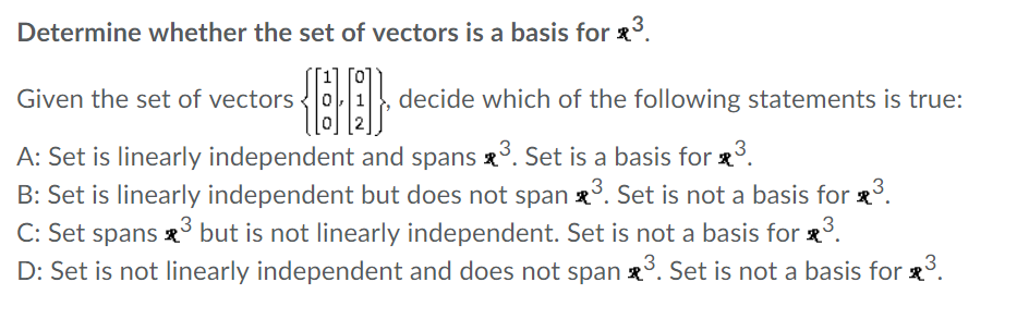 Solved Find a basis for the column space of the matrix. Find | Chegg.com