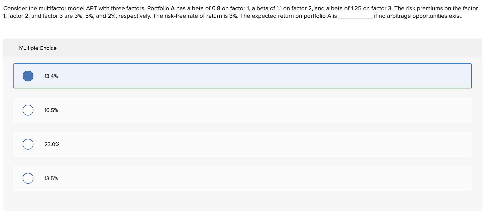 Solved Consider the multifactor model APT with three | Chegg.com