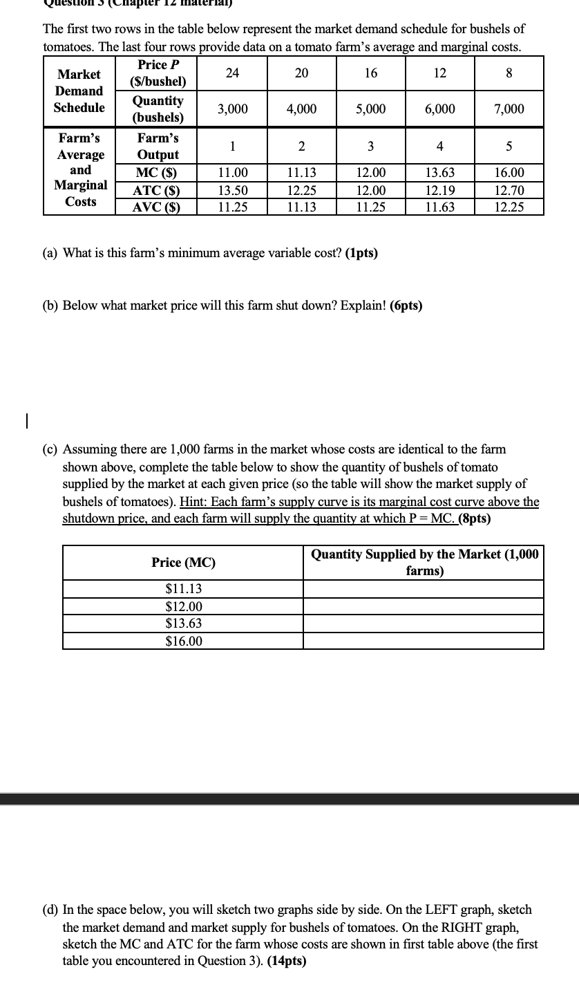 Solved Question 3 Chapter 12 material) The first two rows in | Chegg.com