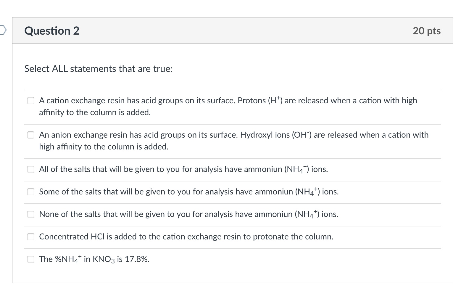 Solved Select ALL statements that are true: A cation | Chegg.com