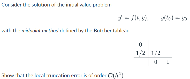 Solved Consider the solution of the initial value problem | Chegg.com