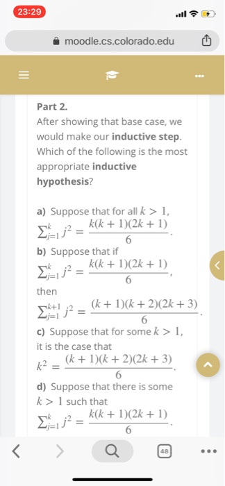 Solved 23:29 a moodle.cs.colorado.edu Part 1 Suppose we are | Chegg.com