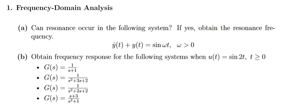 Solved (a) Can resonance occur in the following system? If | Chegg.com