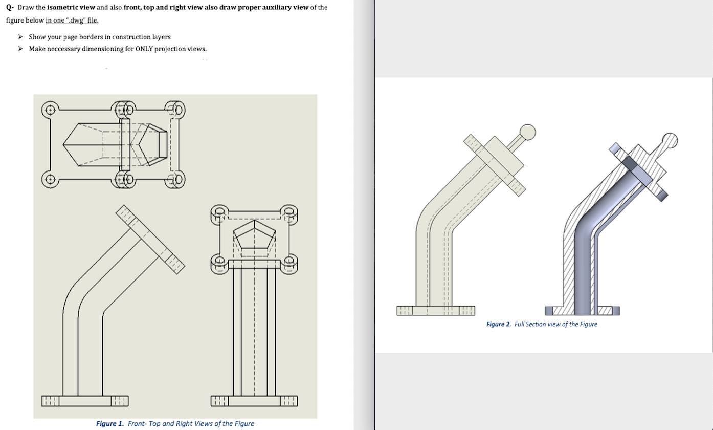 Solved Q- Draw the isometric view and also front, top and | Chegg.com