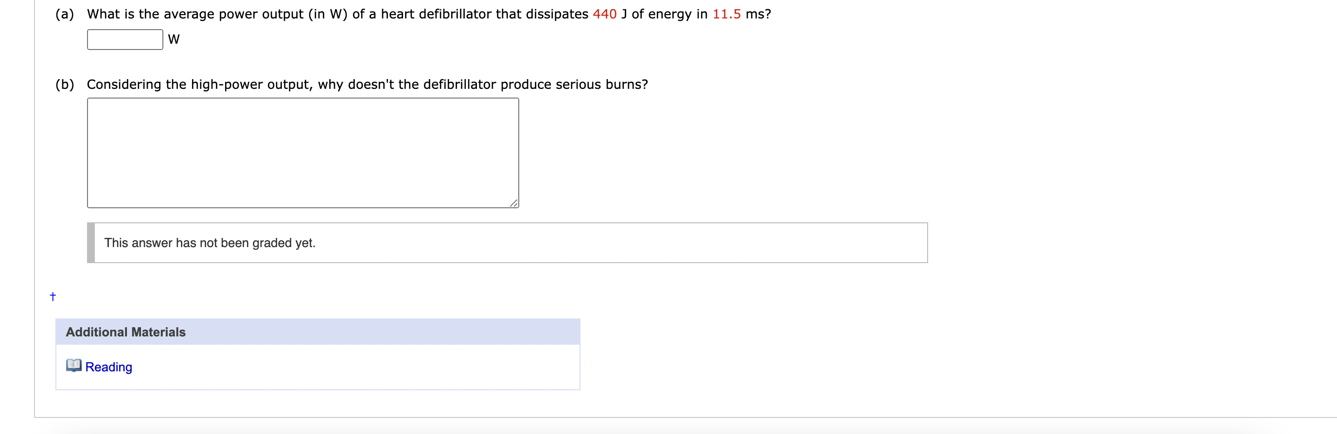 Solved (a) What is the average power output (in W) of a | Chegg.com