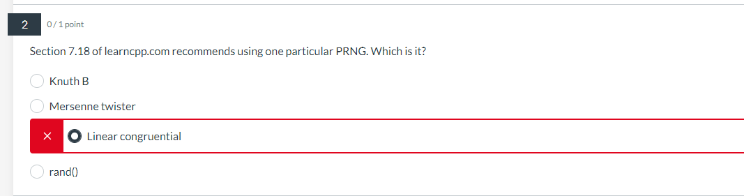 Solved 20/1 point Section 7.18 of learncpp.com recommends | Chegg.com