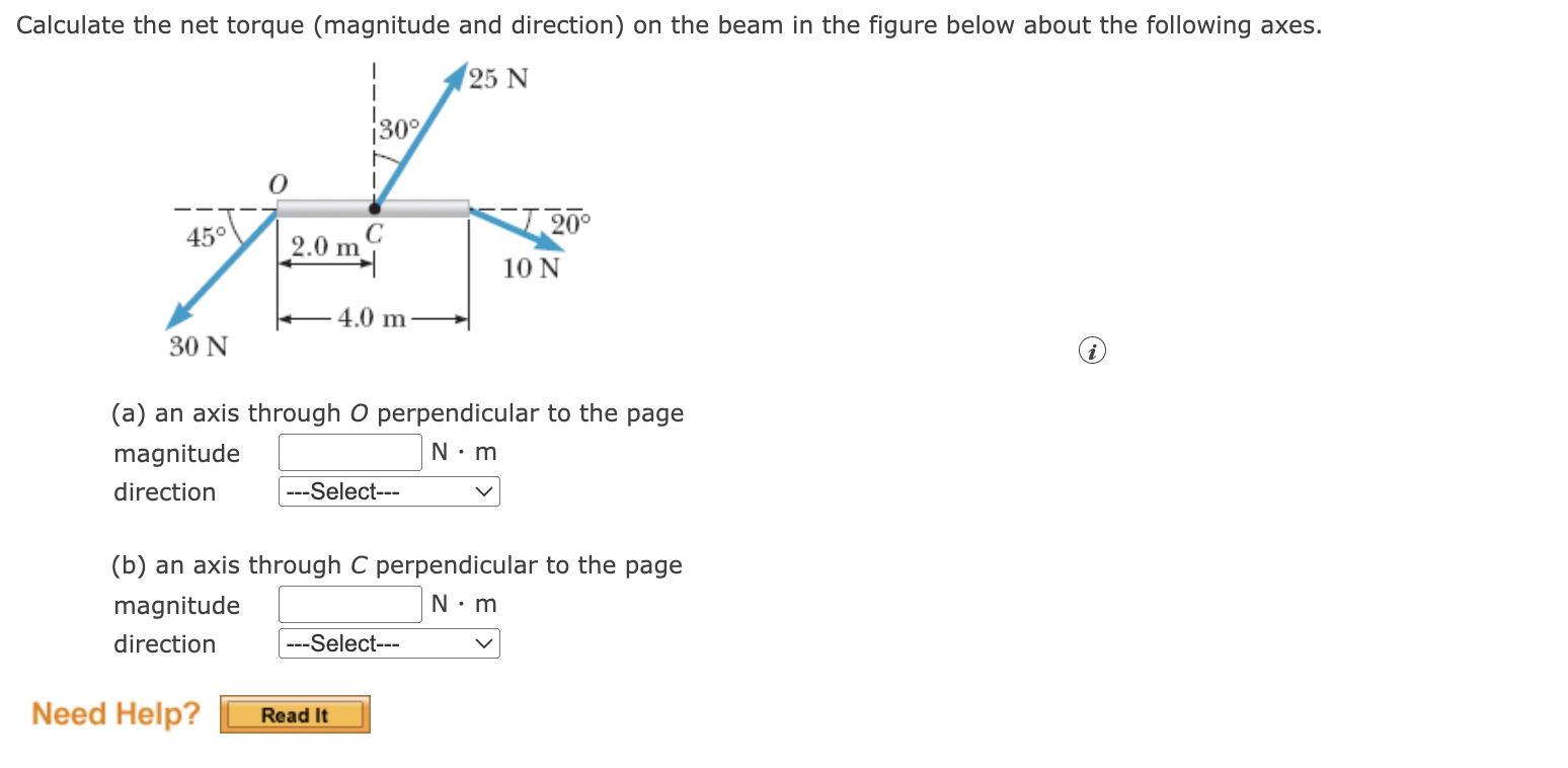 Solved Calculate the net torque (magnitude and direction) on | Chegg.com