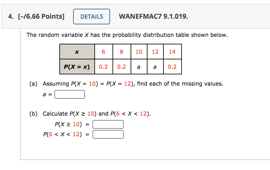 Solved 4. [-76.66 Points] DETAILS WANEFMAC7 9.1.019. The | Chegg.com
