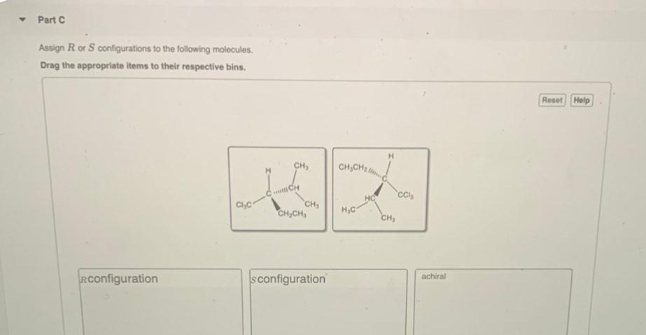 Solved Part A Assign R or S configurations to the following | Chegg.com