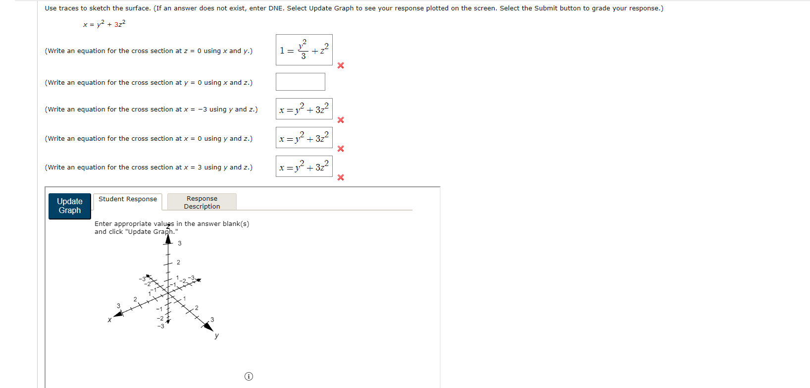Solved Use traces to sketch the surface. (If an answer does | Chegg.com