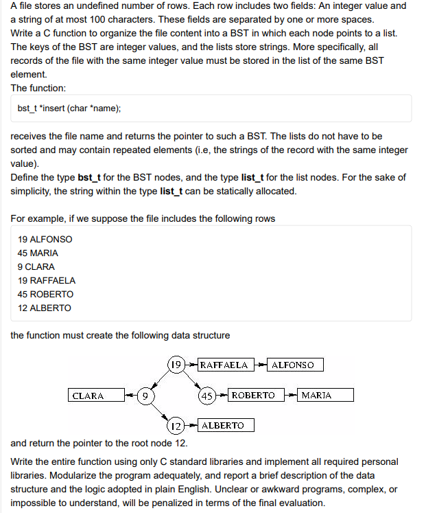 Solved A file stores an undefined number of rows. Each row | Chegg.com