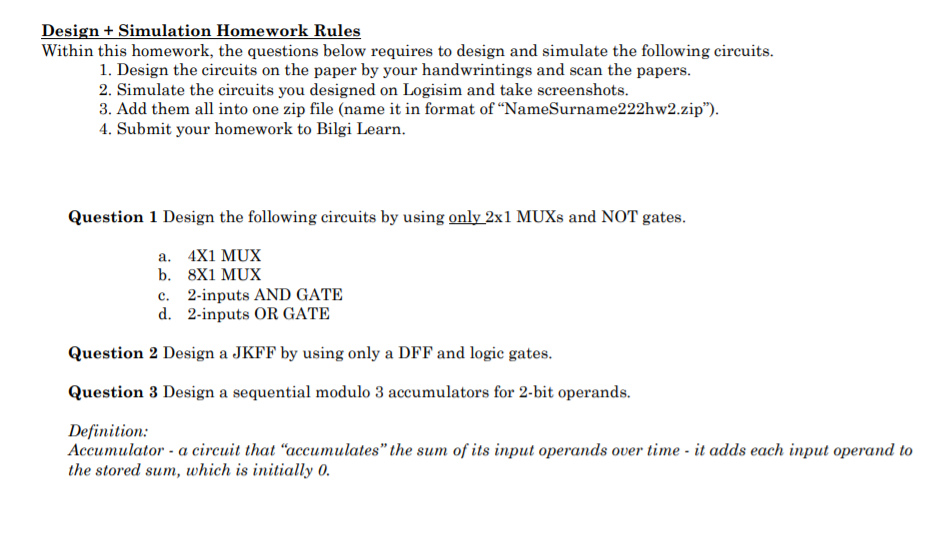 Solved Design + Simulation Homework Rules Within this | Chegg.com
