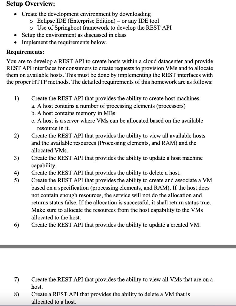 Solved Setup Overview: Create the development environment | Chegg.com